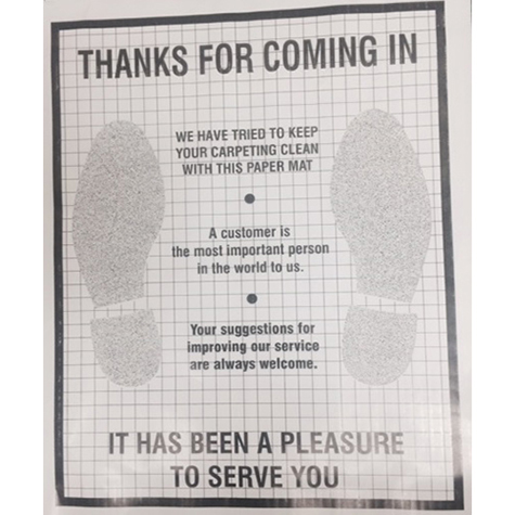 Service Champ Paper Floor Mat (1 Case -500 Per Case) - Fender, Floor ...