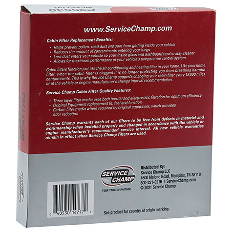 Service Champ Cabin Filter - Service Champ