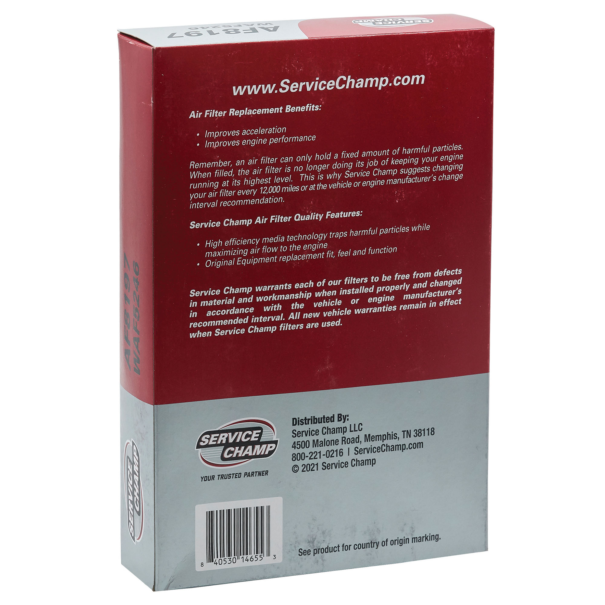 Service Champ Air Filter - Service Champ