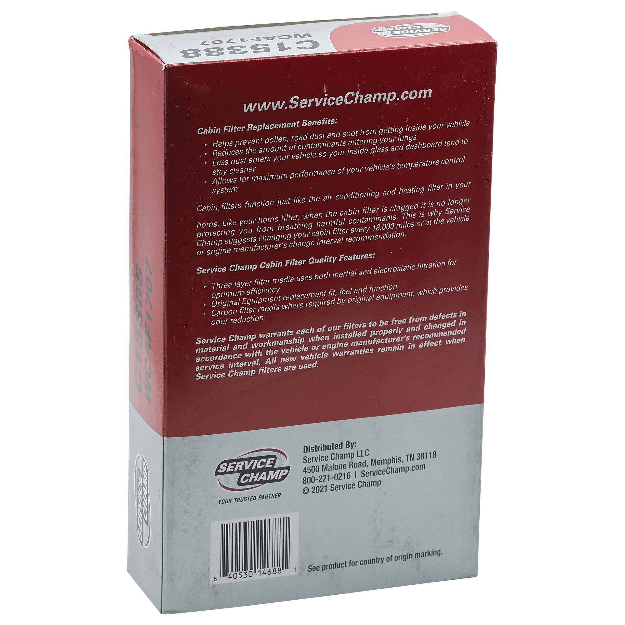 Service Champ Cabin Filter - Service Champ