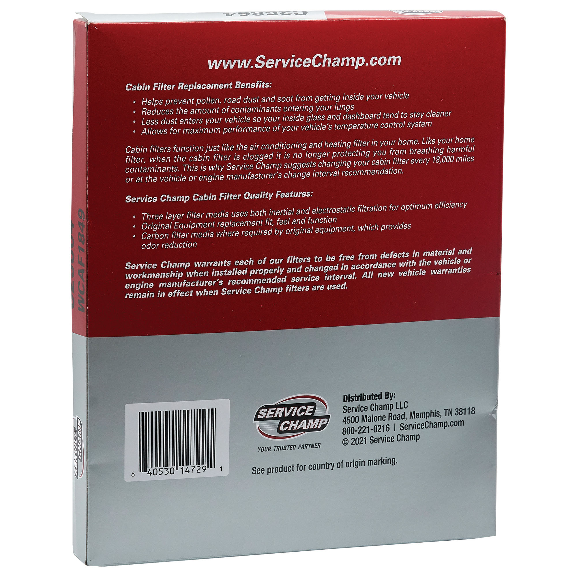 Service Champ Cabin Filter - Service Champ