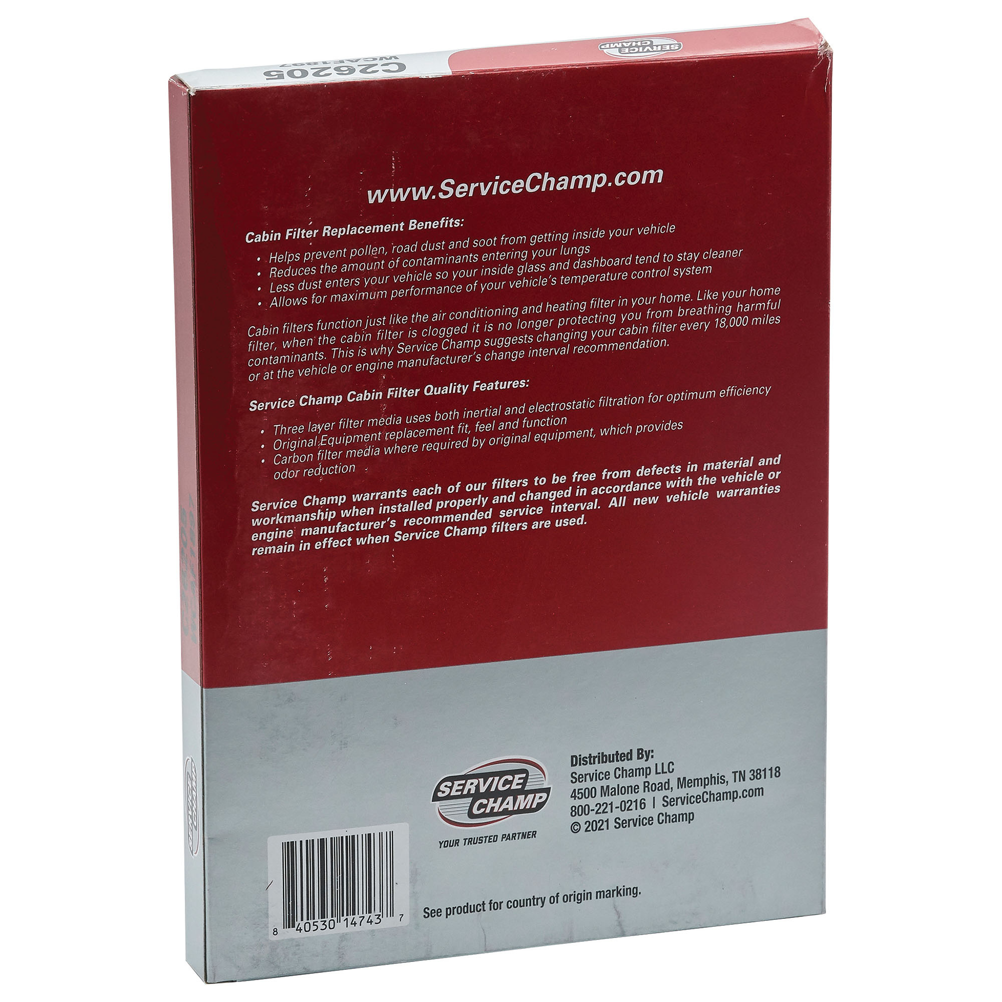 Service Champ Cabin Filter - Service Champ