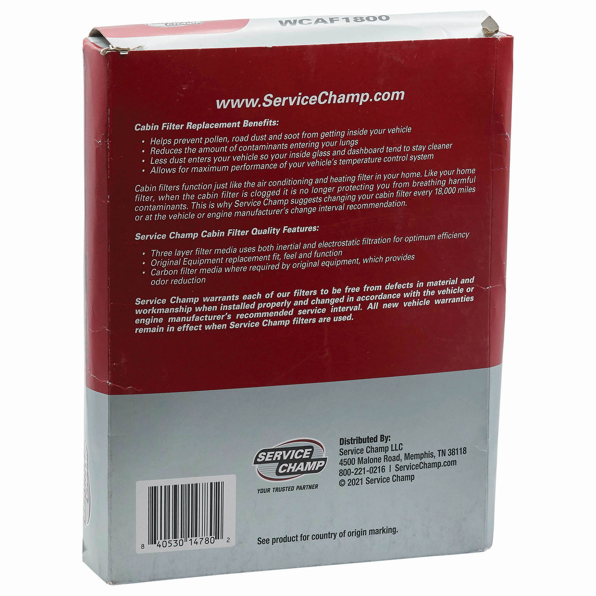 Service Champ Cabin Filter - Service Champ